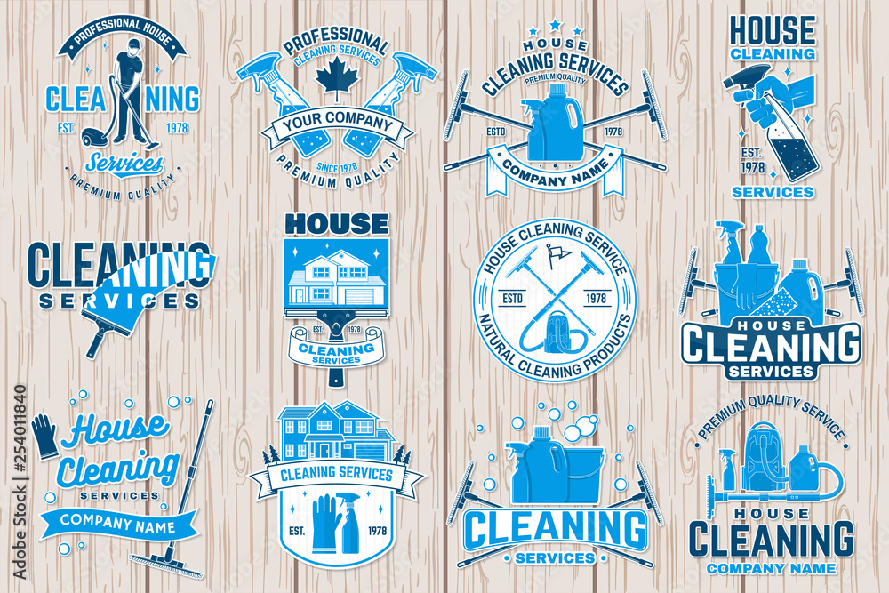 Cleaning company badge, emblem. Vector illustration. Concept for patch ...
