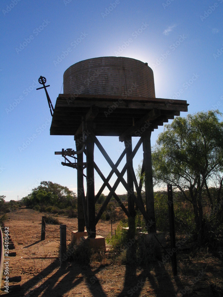 Railway track in The Australian Outback. Remote territory Stock Photo ...