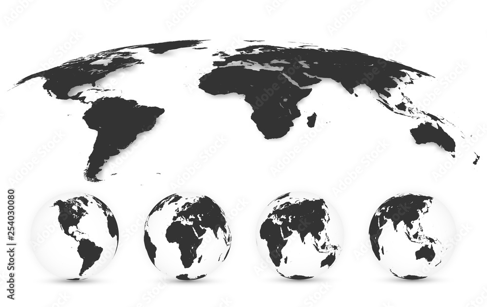 World Globe Clip Art Black And White