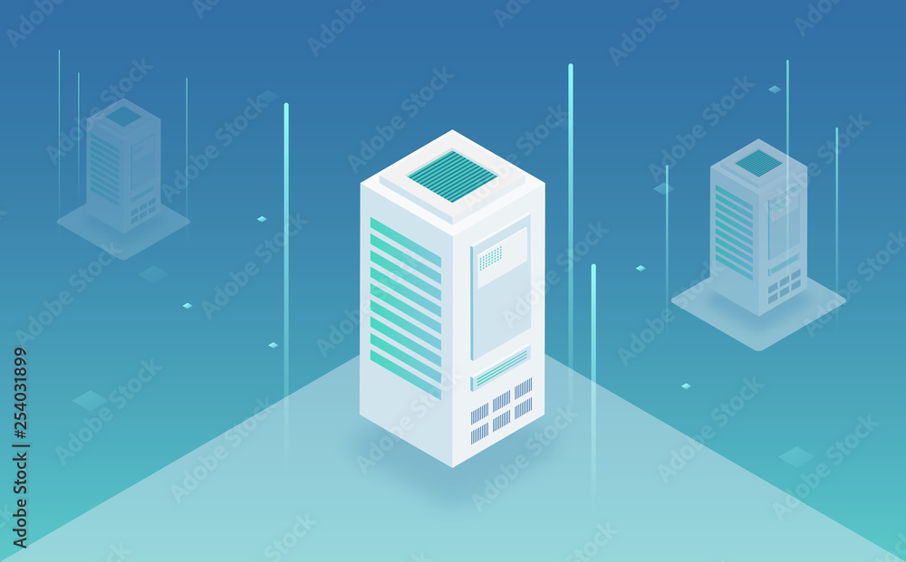 Big data processing, web hosting, server rack, data storage, omputing ...