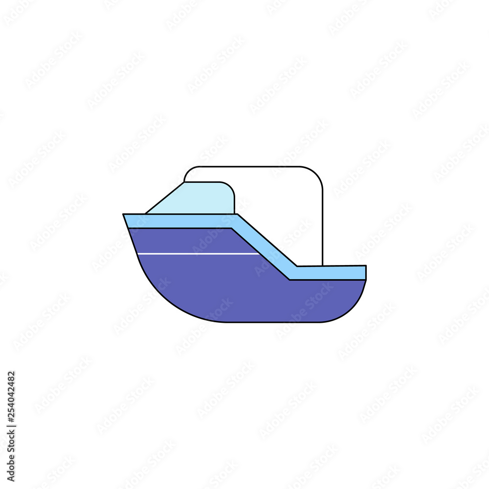 cartoon ship toy colored icon. Signs and symbols can be used for web ...