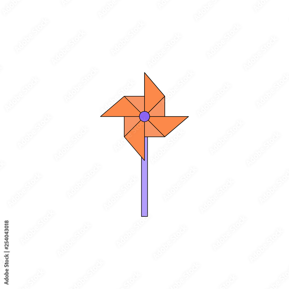 cartoon pinwheel toy colored icon. Signs and symbols can be used for ...