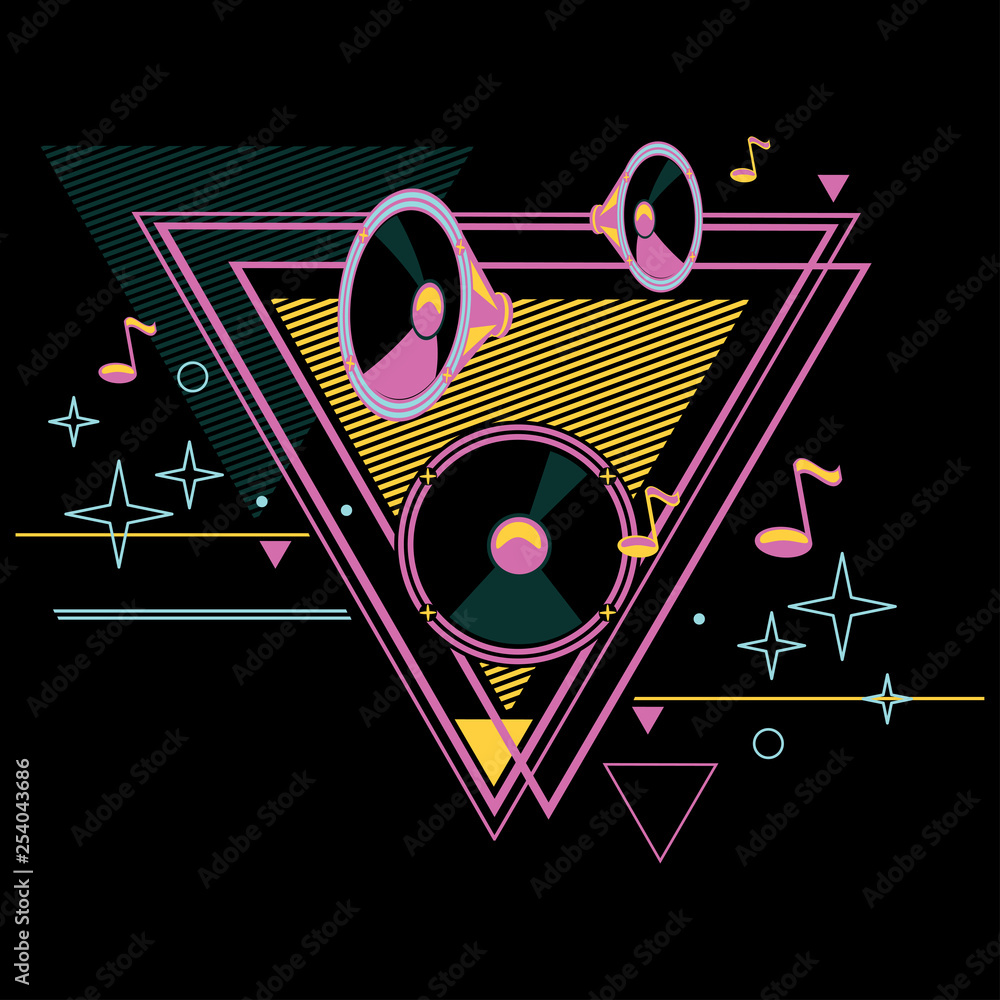 80s retro music poster design Stock Vector | Adobe Stock