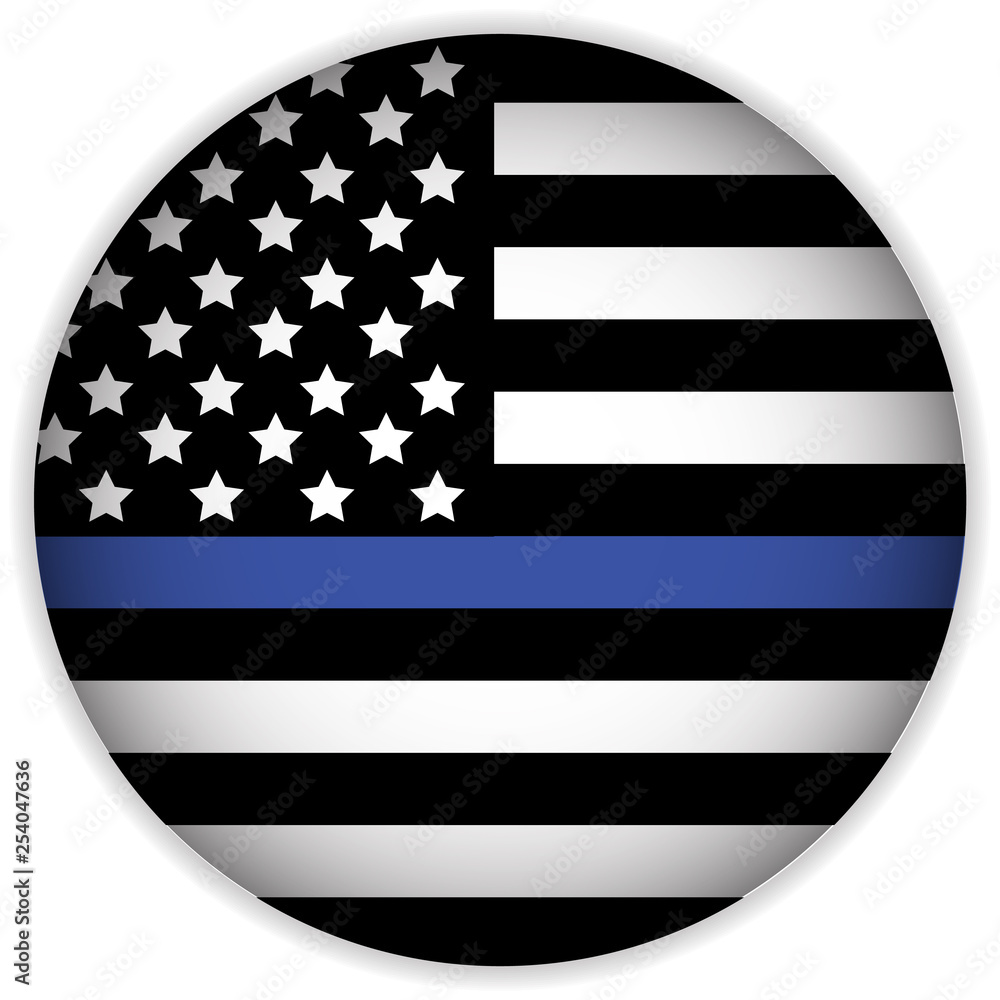 An American flag icon law enforcement support flag. ilustração do Stock ...