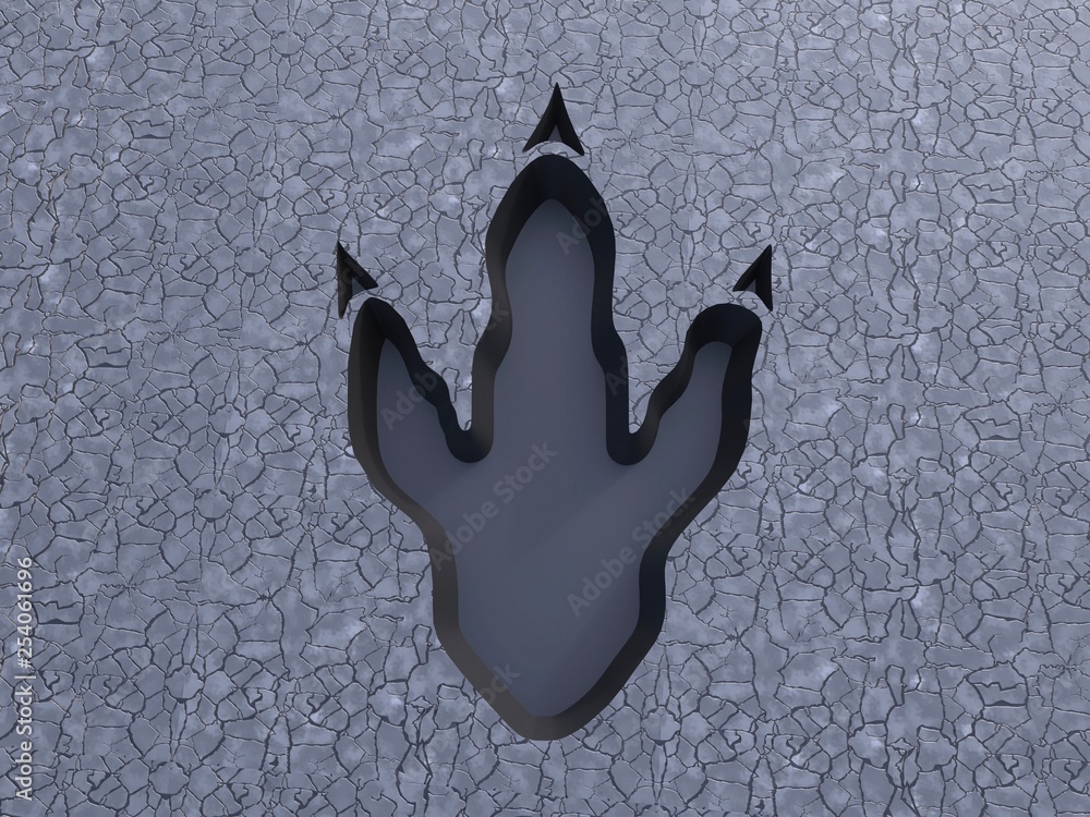 3D illustration of Tyrannosaurusa Rex footprint Stock Illustration ...