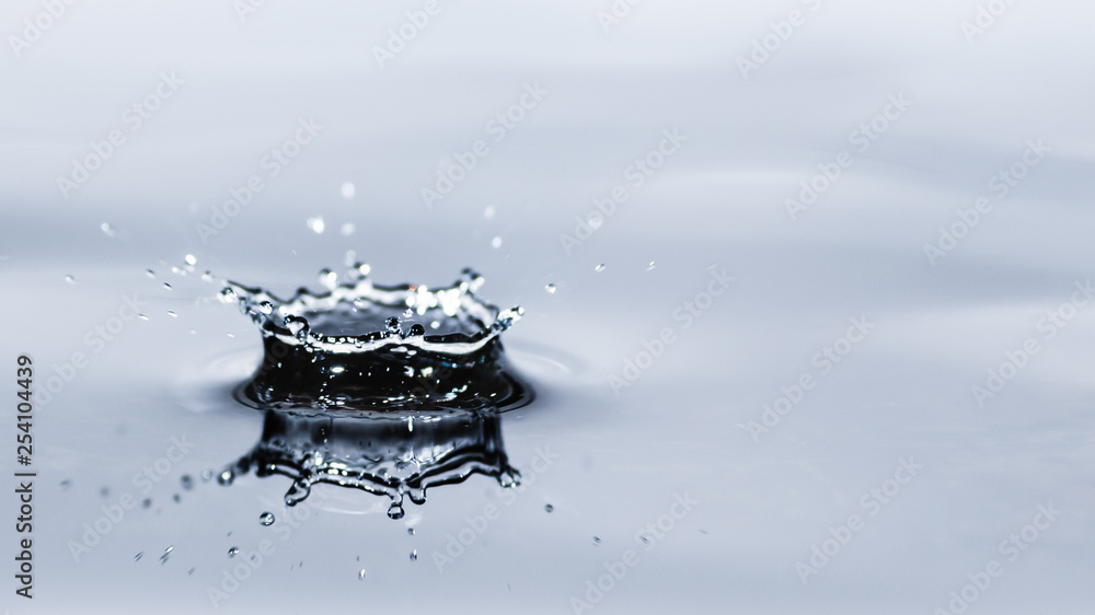 Water droplet splash background texture isolated on white. Fresh clean ...