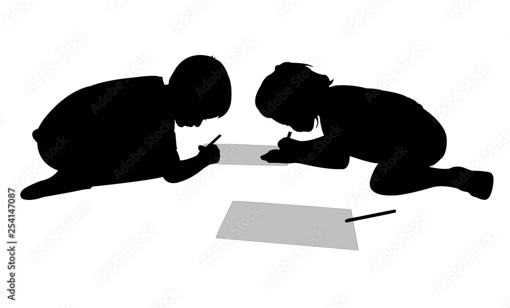 Child Writing Silhouette