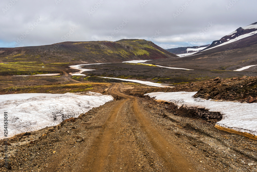 Road through Snaefellsjokull National Park in Snaefellsnes peninsula in ...