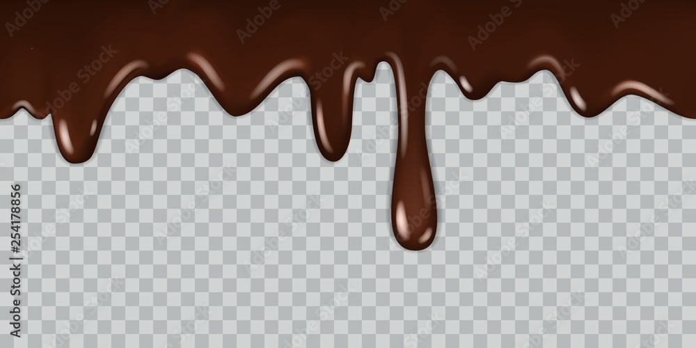 Dripping chocolate. Delicious gourmet chocolate liquid frame syrup ...