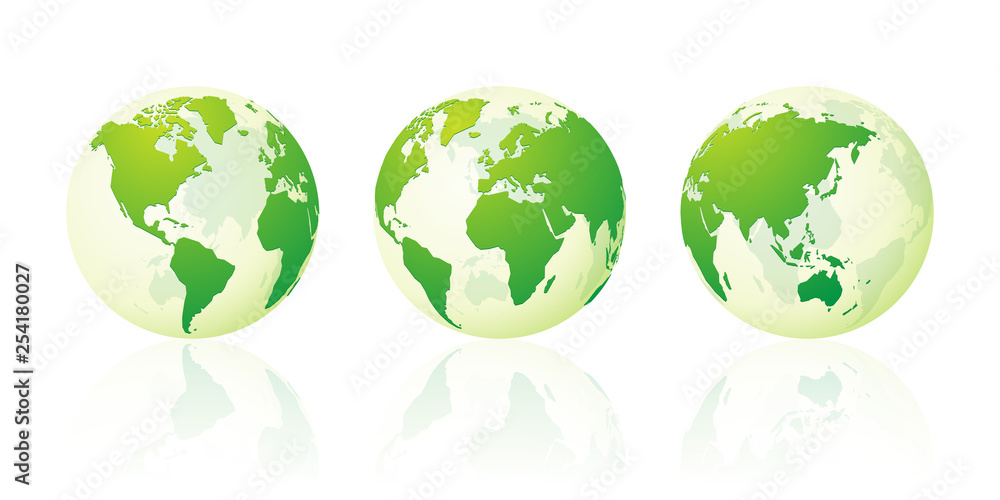 transparent world globe maps planet earth green set Stock Vector ...