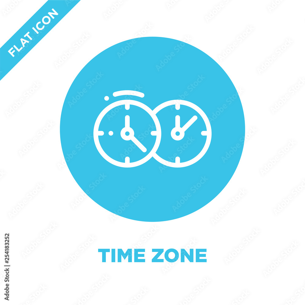 time zone icon vector. Thin line time zone outline icon vector ...
