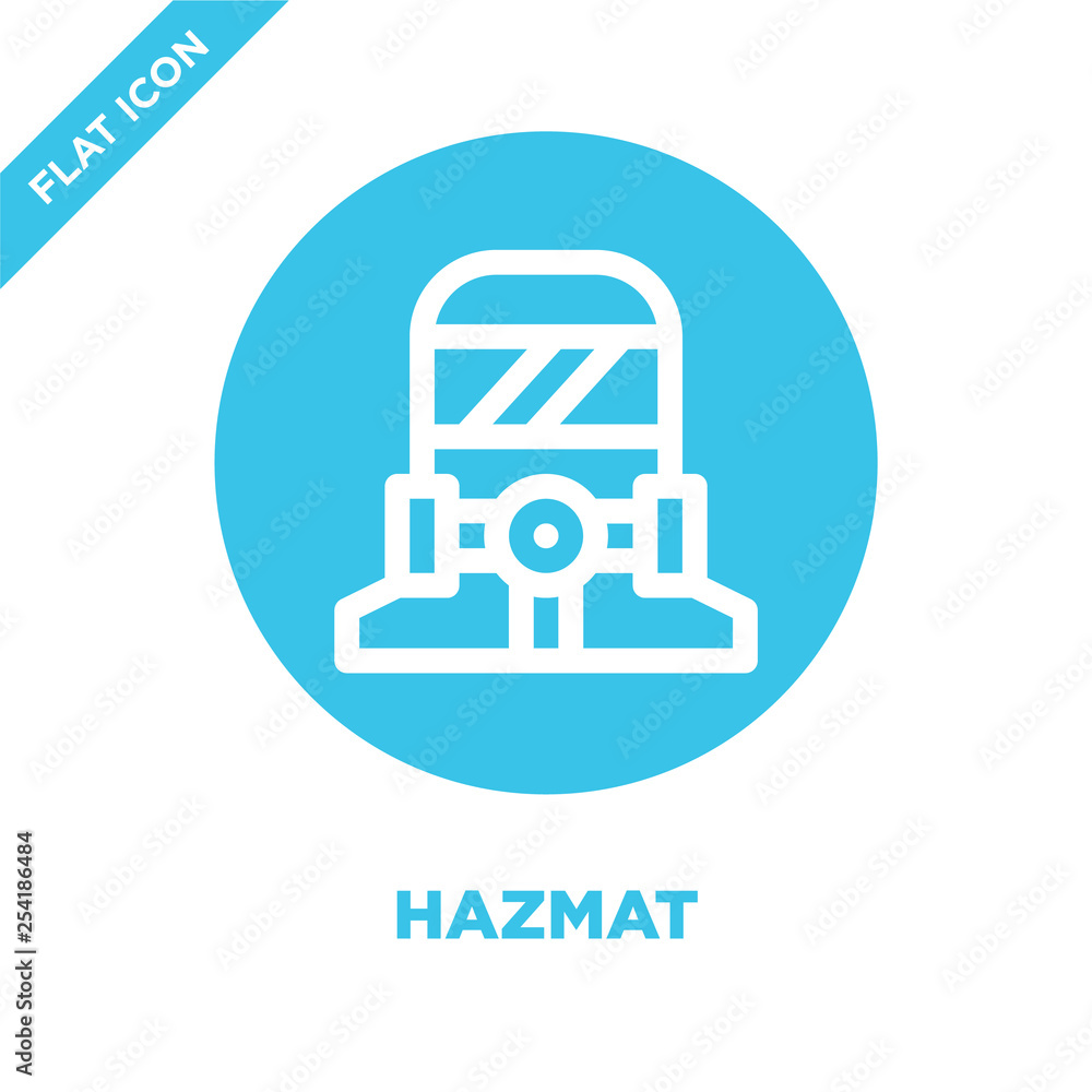 hazmat icon vector. Thin line hazmat outline icon vector illustration ...