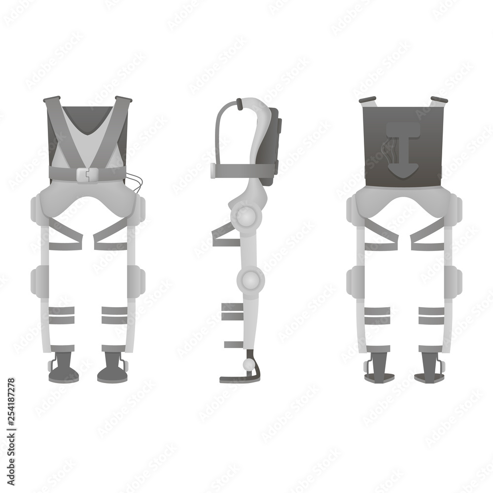 Realistic medical exoskeleton. Exosuit. Three view. Vector Stock Vector ...