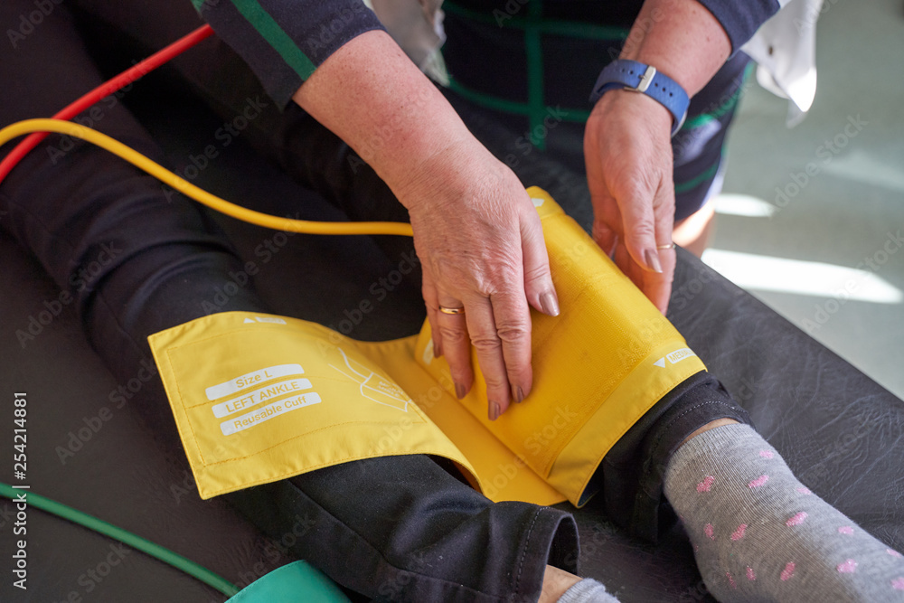 Peripheral artery disease measuring for patient ankle brachial index ...