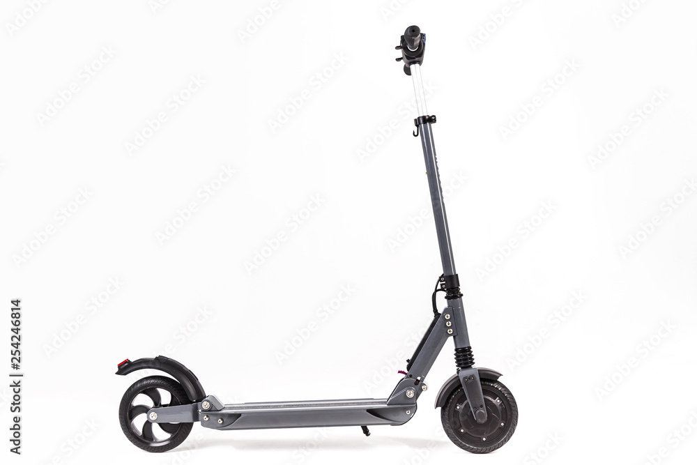 Gray electric scooter. Side view isolated on white. Stock 写真 | Adobe Stock