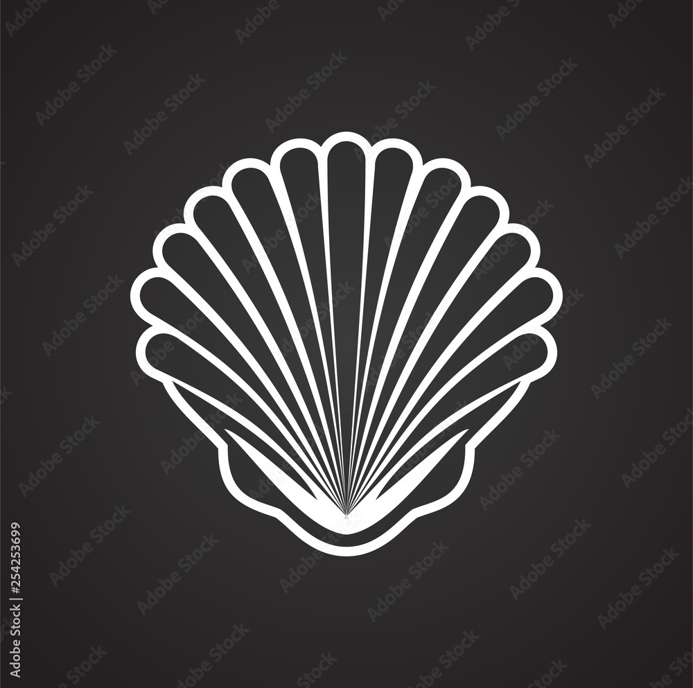 Sea Shell icon on black background for graphic and web design. Simple ...