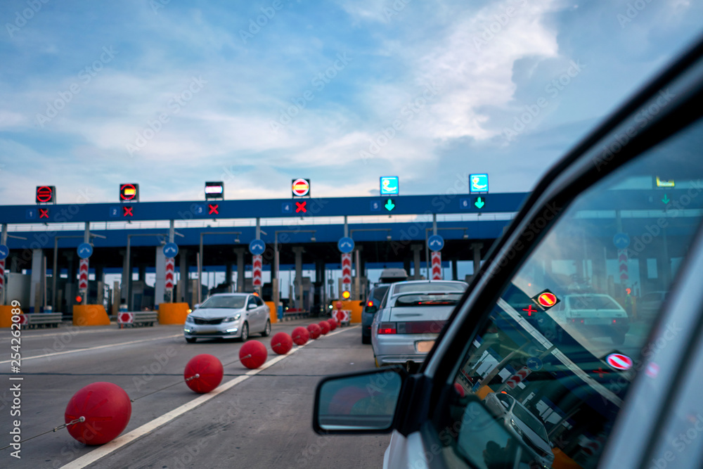 car at the checkpoint Stock Photo | Adobe Stock