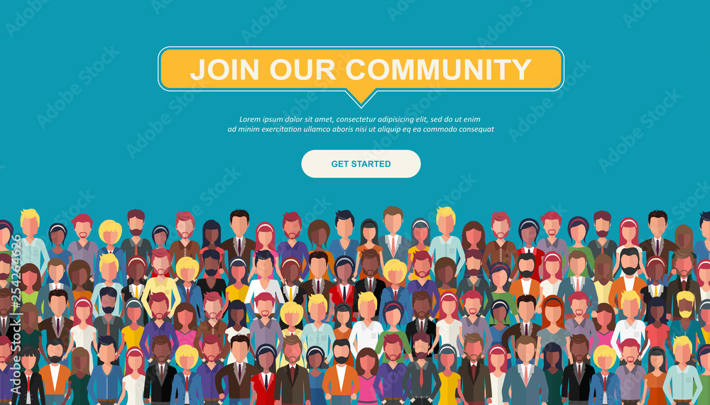 Join Our Community Crowd Of United People As A Business Or Creative