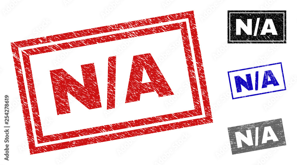 Grunge N/A rectangle stamp seals isolated on a white background ...