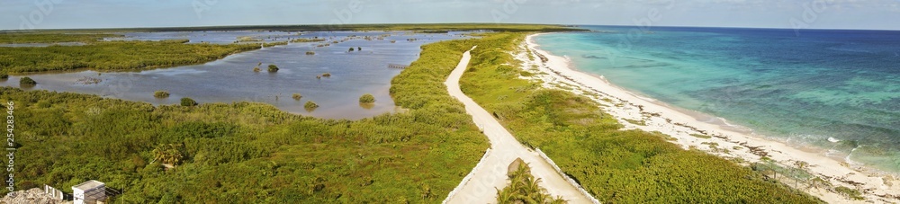 Wide Panoramic Landscape Scenic View of Punta Sur Ecological Park and ...