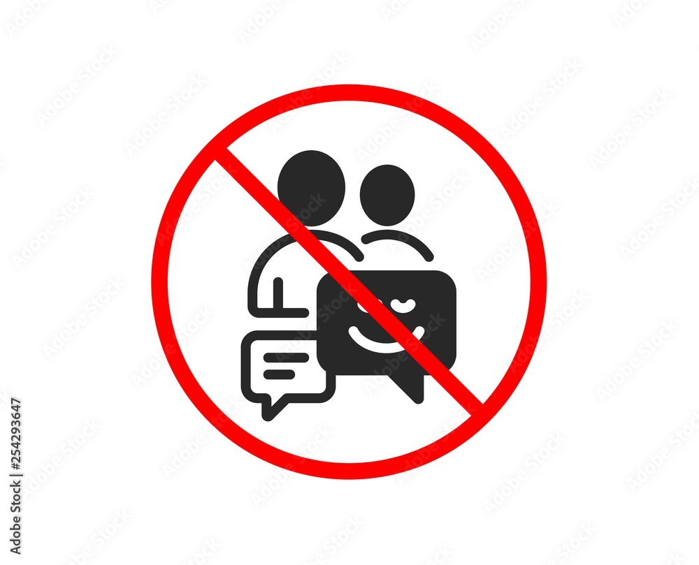 No or Stop. Group of Men icon. Human communication symbol. Teamwork ...
