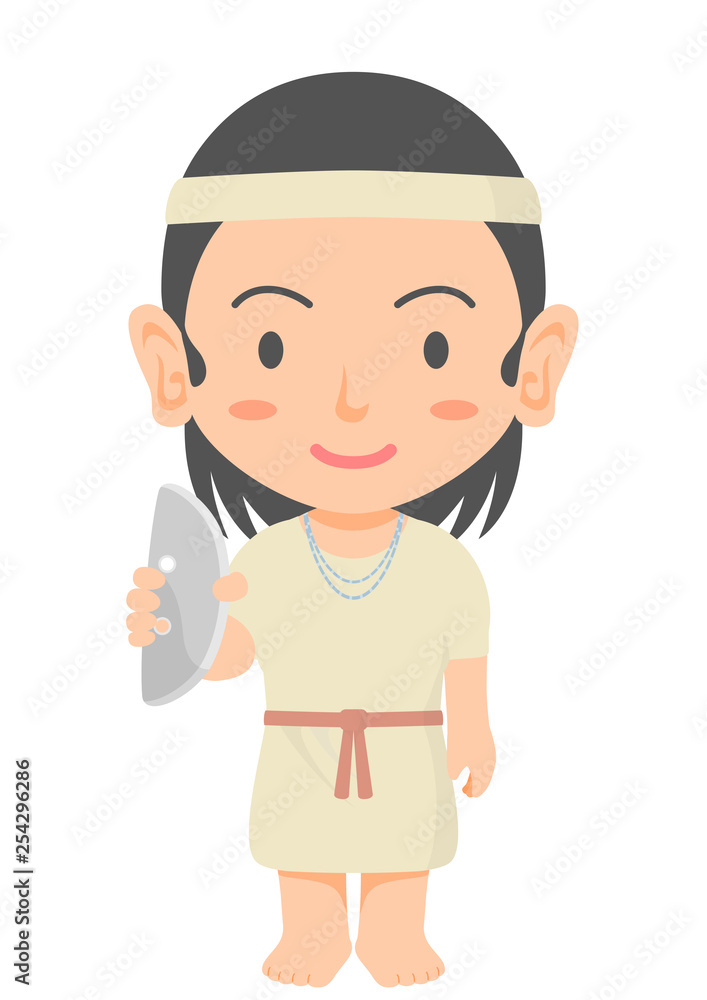 弥生時代の女性 石包丁 Stock Illustration | Adobe Stock