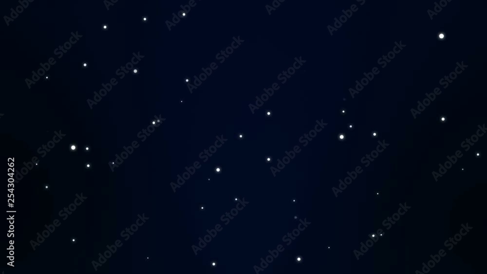 Dark starry night sky background with sparkling white particle lights ...