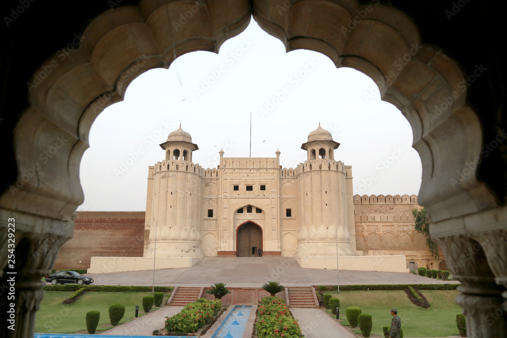 Lahore, Pakistan - March 2019: View of Lahore Fort Main Gate with Lush ...