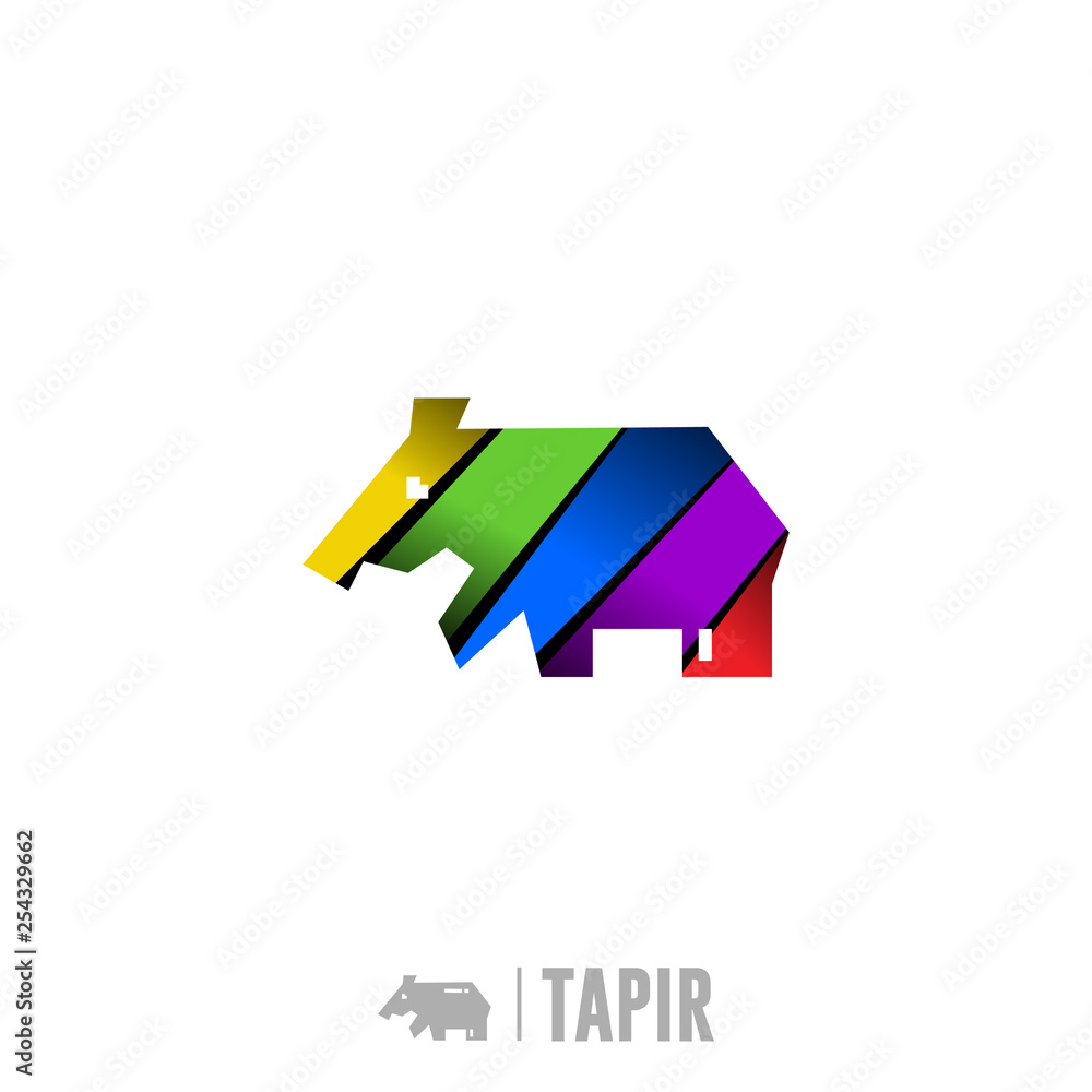 Tapir Logo. Colorful Gradient Logo Design Stock Vector | Adobe Stock