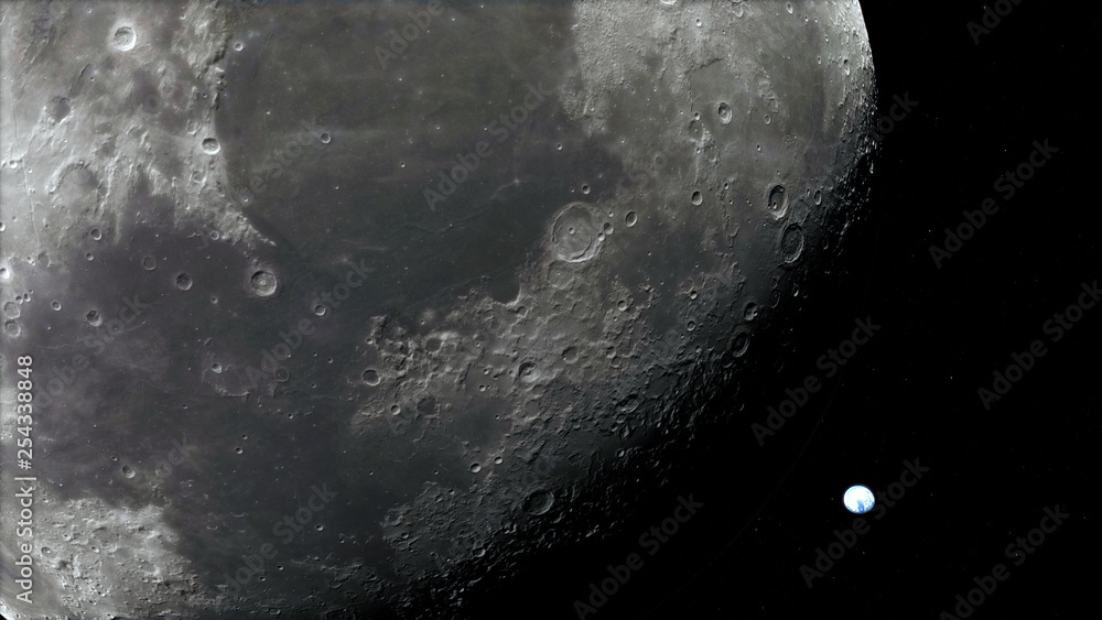 Moon surface.High quality, resolution, 4k. This image elements ...