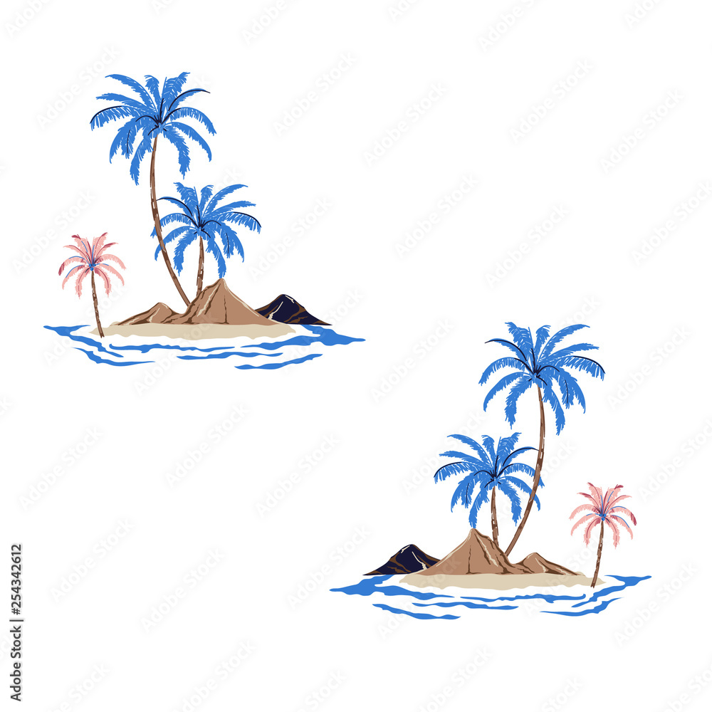 Tropical Island Drawing