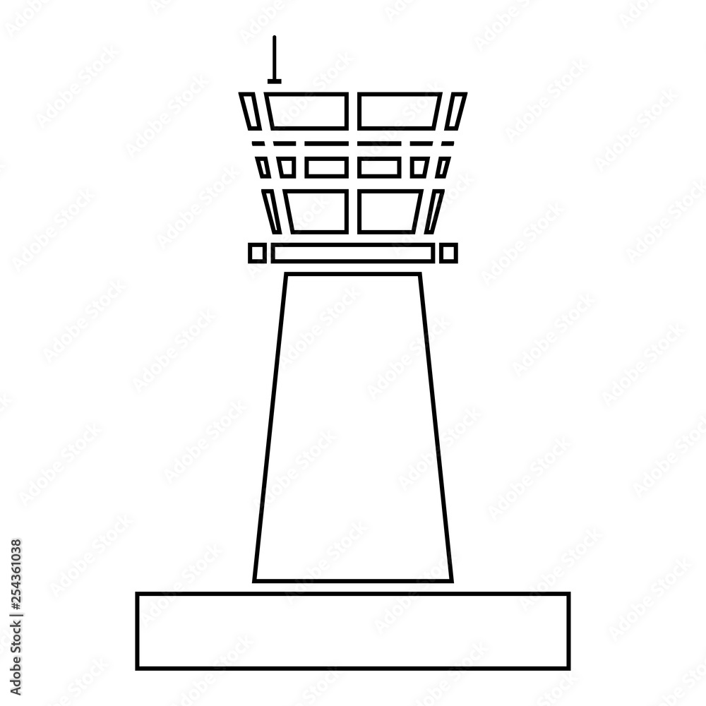 Airport control tower Control tower air traffic icon black color ...