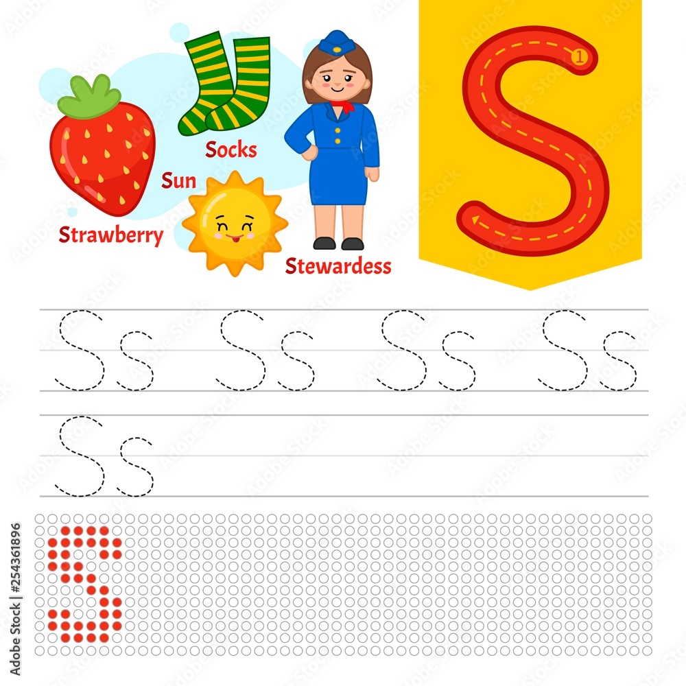 Handwriting practice sheet. Basic writing. Educational game for ...