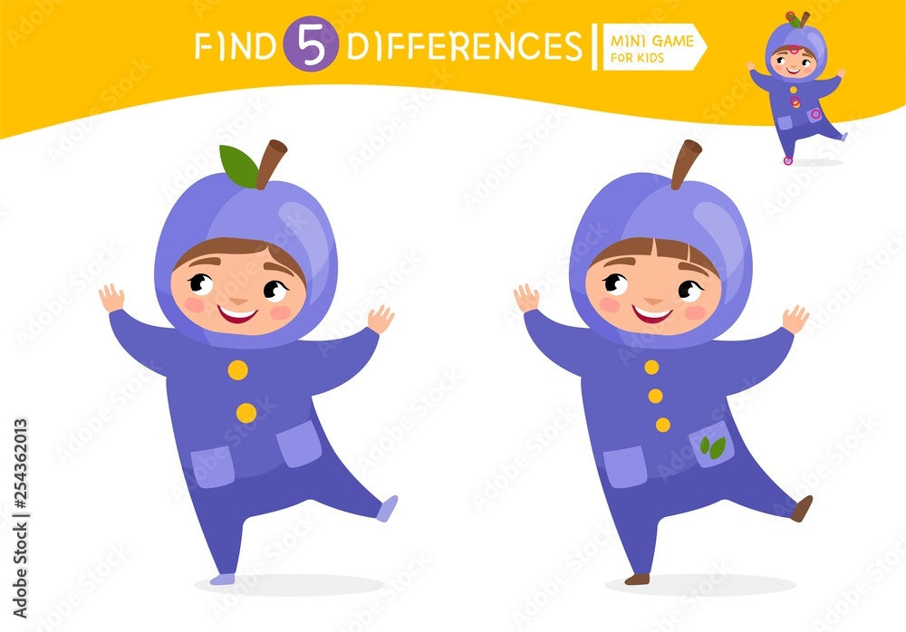Find differences. Educational game for children. Cartoon vector ...