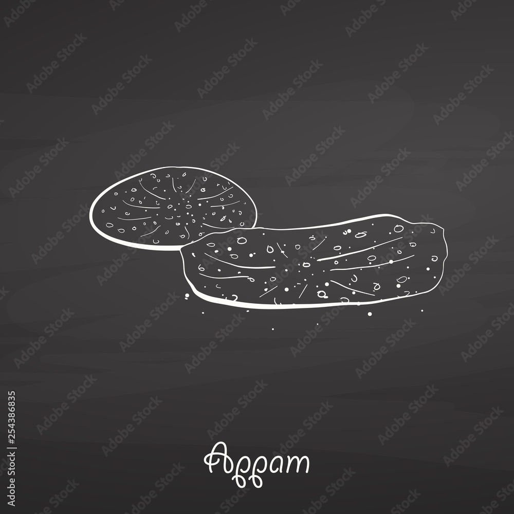 Appam food sketch on chalkboard Stock Vector | Adobe Stock