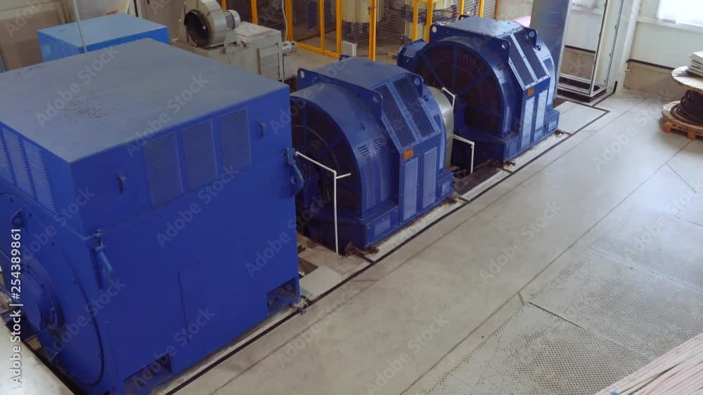 Video Stock High-voltage electric motor at a manufacturing plant. High ...