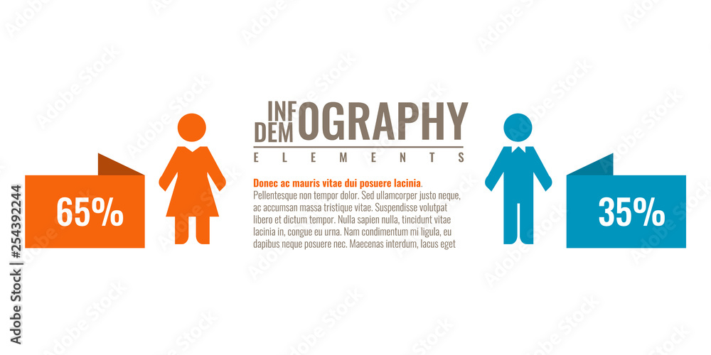 Business statistics for demographics population infographic chart. Man ...