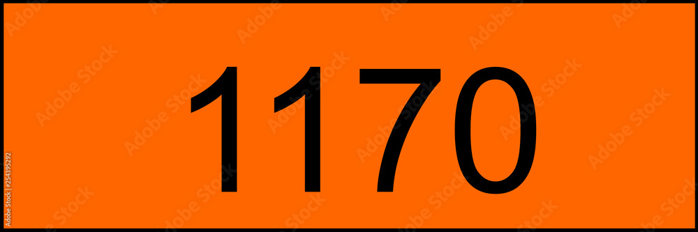 Warntafel orange mit UN 1170 Stock Photo | Adobe Stock