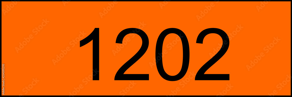 Warntafel orange mit UN 1202 Stock Illustration | Adobe Stock