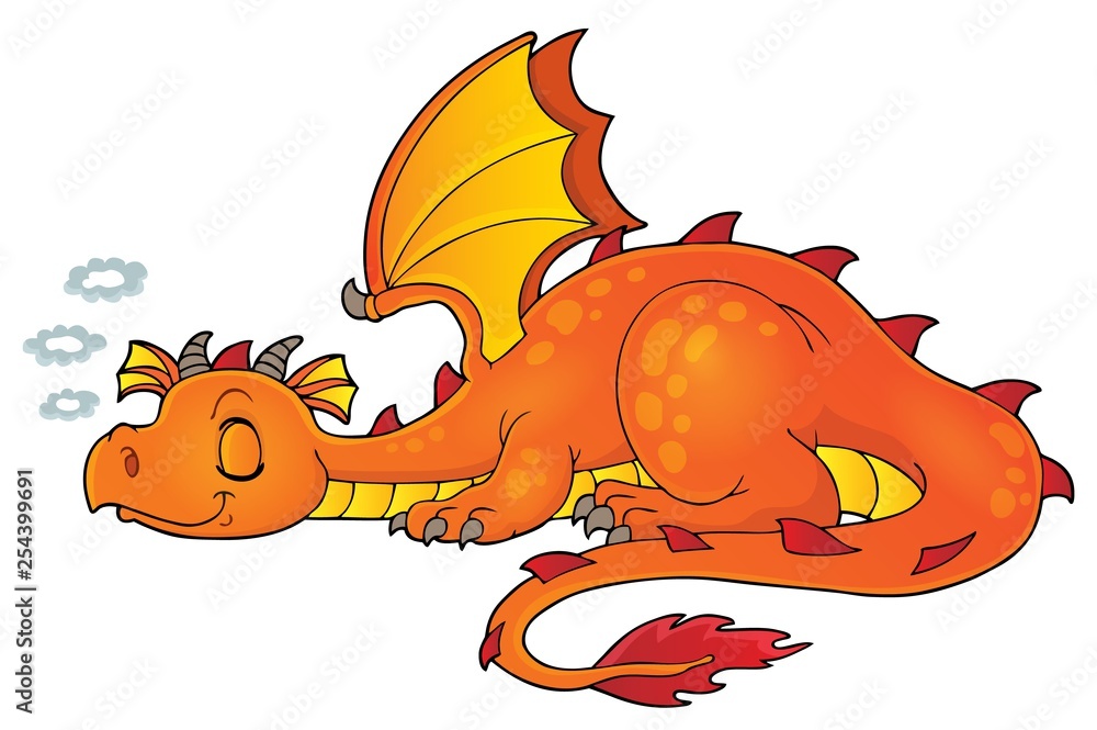 Sleeping dragon theme image 1 Stock Vector | Adobe Stock