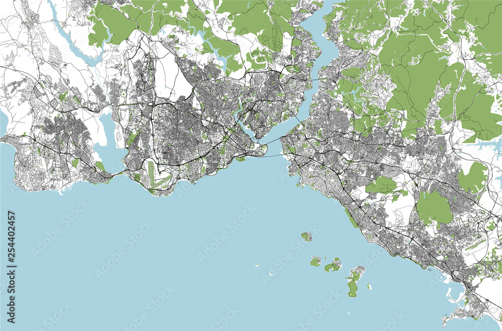 map of the city of Istanbul, Turkey Stock Vector | Adobe Stock