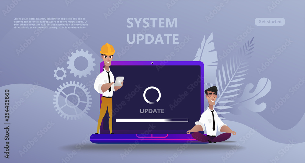 Maintenance update system upgrate concept. Characters design people ...