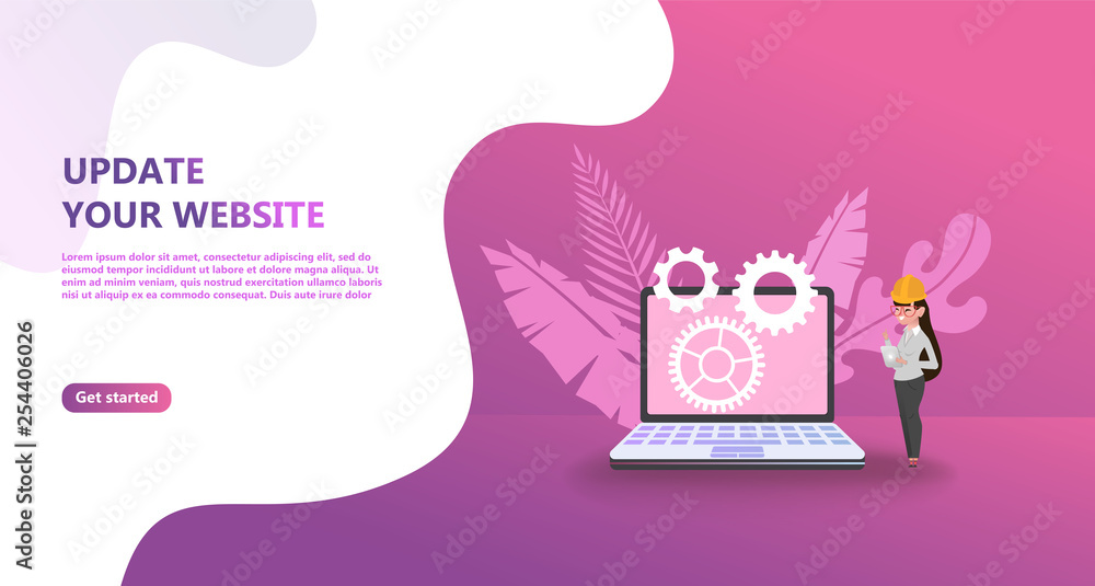 Maintenance update system upgrate concept. Characters design people ...