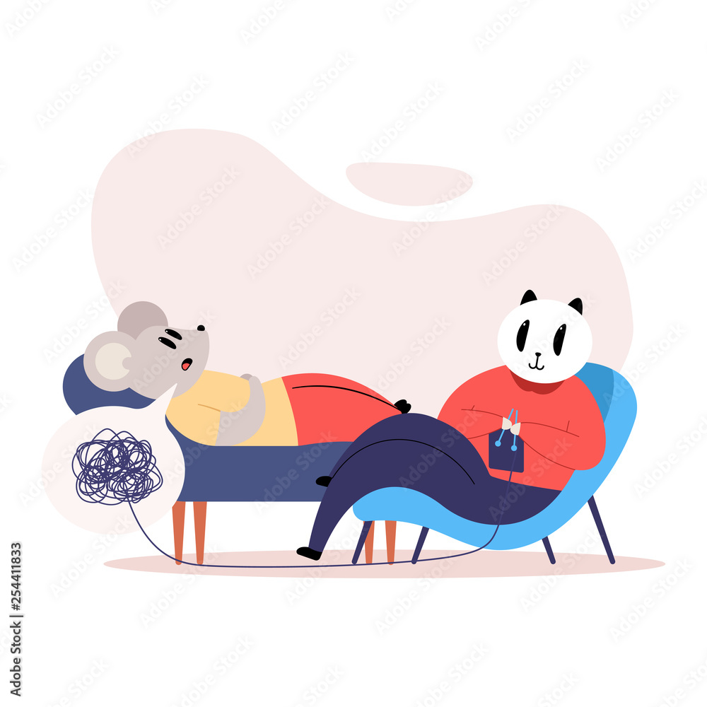 Psychotherapy vector cartoon concept illustration with a ...