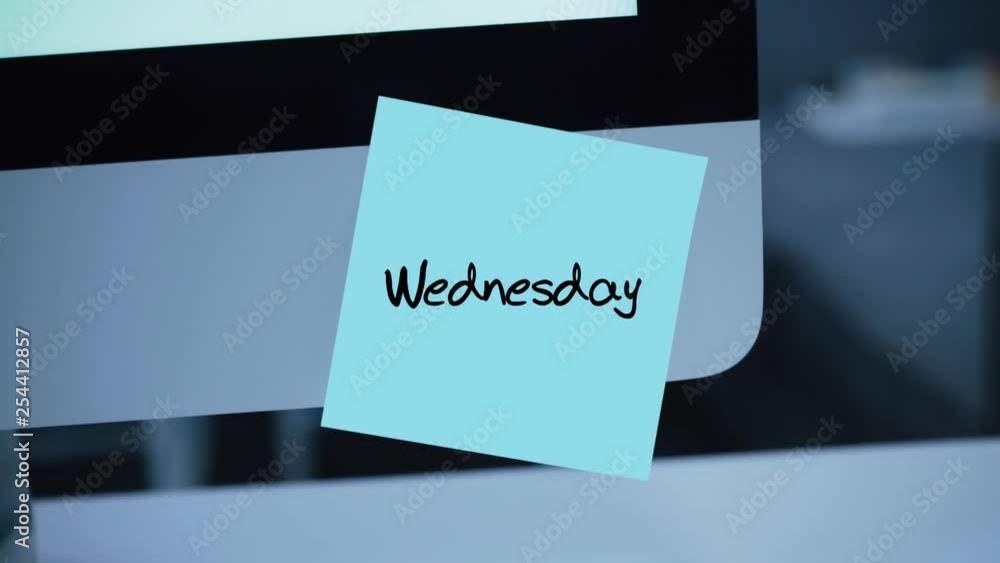 Wednesday. Days of the week. The inscription on the sticker on the ...