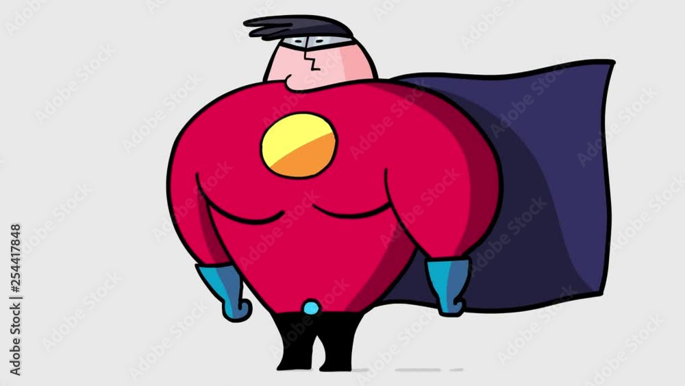 Cartoon businessman transforms to hero. Office employee becomes a ...