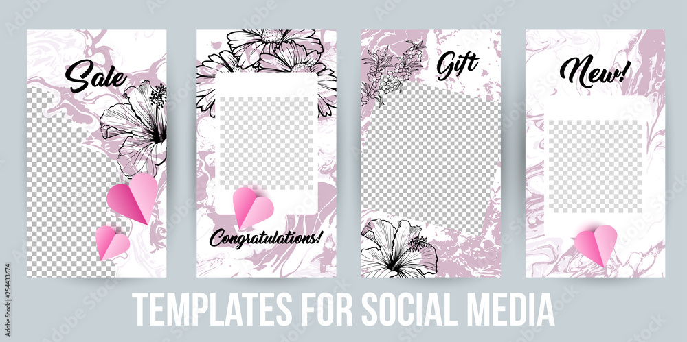 Instagram Stories Creative Modern Photo Frames Pack. Design templates ...