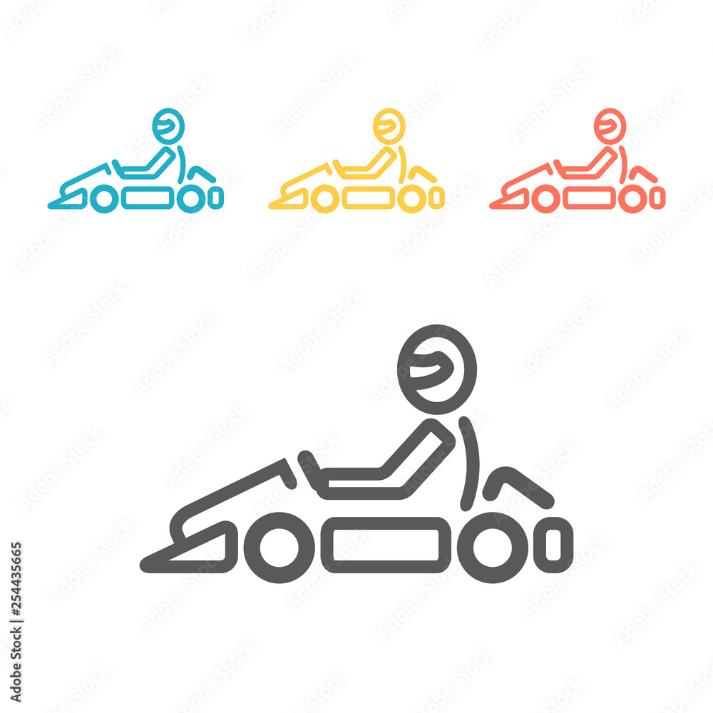 Vector line karting logo and symbol. Go kart label and badge. Stock ...