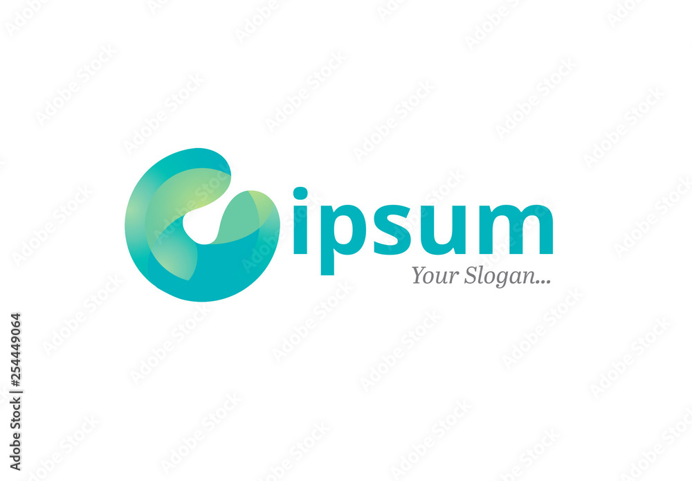 Gradient Curve Shape Logo Layout Stock Template | Adobe Stock