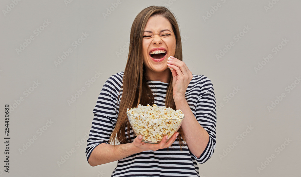 Eating Popcorn Laughing